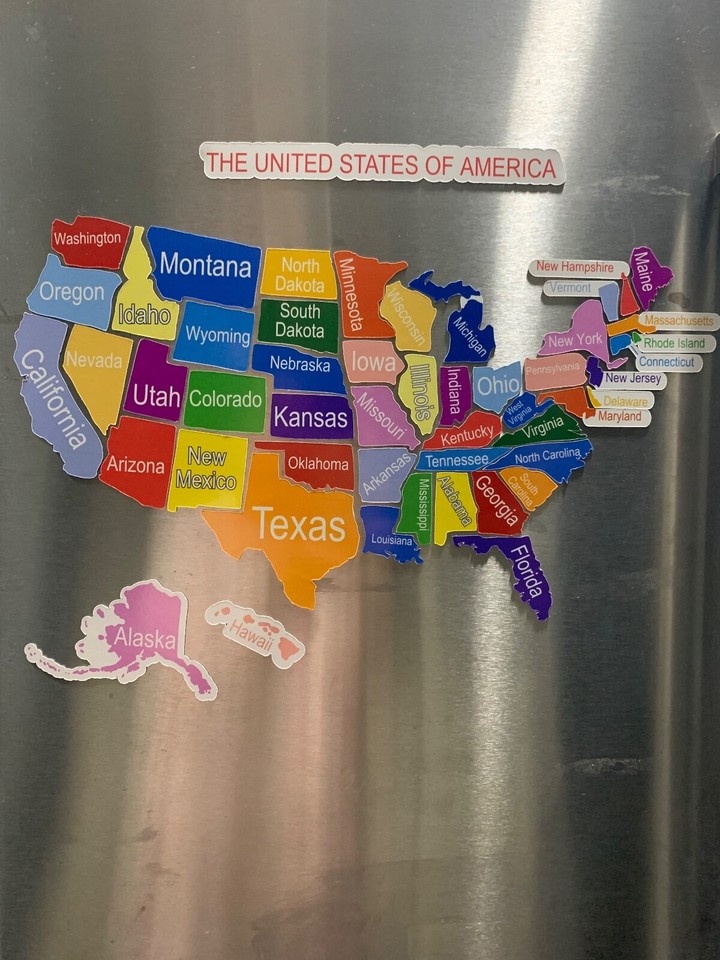 US Map Refrigerator Magnet (All 50 States) | eBay