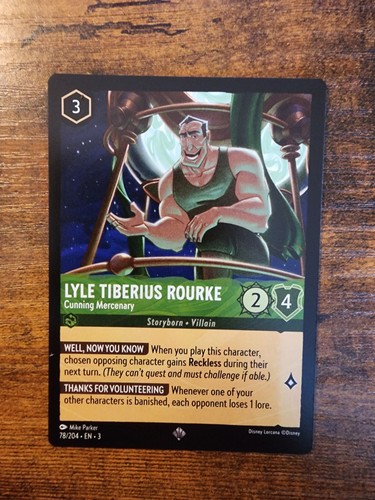 Disney Lorcana Lyle Tiberius Rourke - Cunning Mercenary 78/204 Into the ...