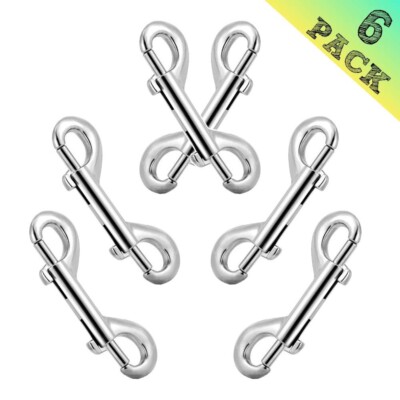 6pc Double Ended Bolt Snap Hooks, Zinc Alloy Double End Heavy Duty ...