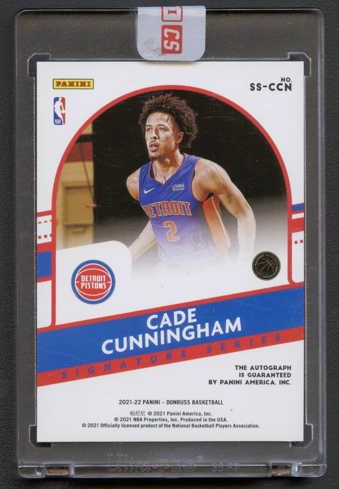 CADE CUNNINGHAM 2021 DONRUSS SIGNATURE SERIES AUTO AUTOGRAPH ROOKIE RC ...