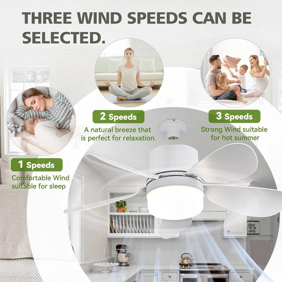 Socket Breeze Socket, Fan Light with Remote Control, Portable Small ...