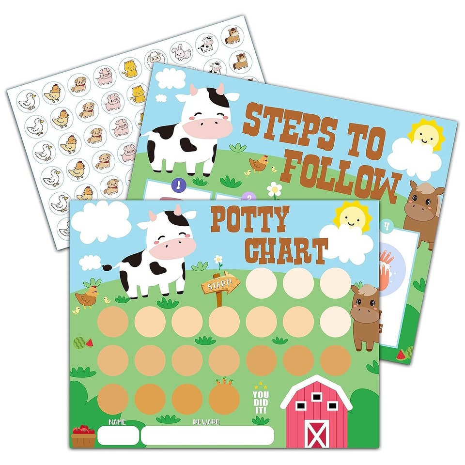 Sun Rainbow Potty Training Sticker Chart 10 Potty Charts W/ 216 Round ...