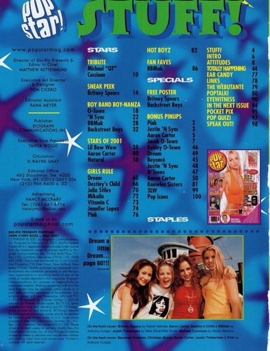 Justin Timberlake pinup PopStar Pop Star magazine Dream Britney Spears ...