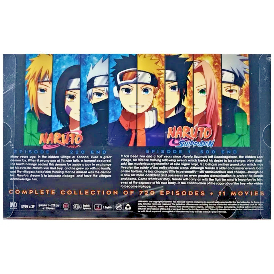 Naruto & Naruto Shippuden Complete Boxset DVD 1-720 Episodes [Eng Dub ...
