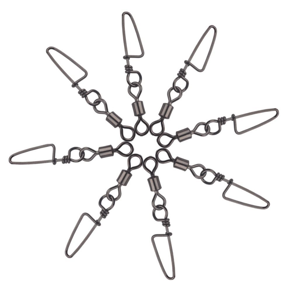 Steel T shape snap Fishing Connector Swivels Snap Solid Rings Rolling ...