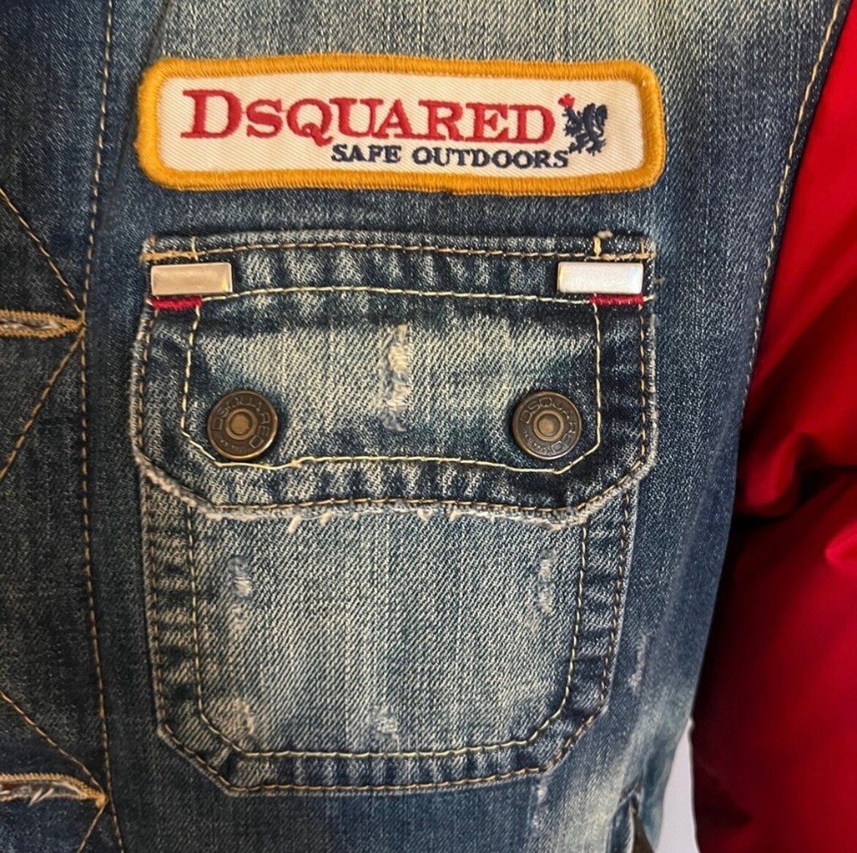 Dsquared 2 Jacket men worn twice. denim front, sweater back, nylon puff ...