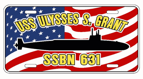 USS ULYSSES S GRANT SSBN 631 License Plate U S Flag Car Truck RV ...