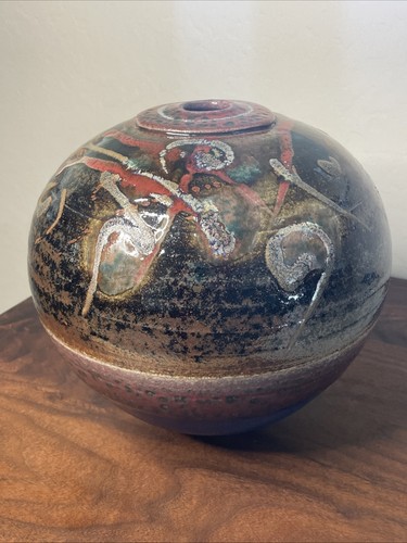 Large Abstract Studio Art Pottery Vase 10” Diameter 9” Tall (L2) | eBay UK