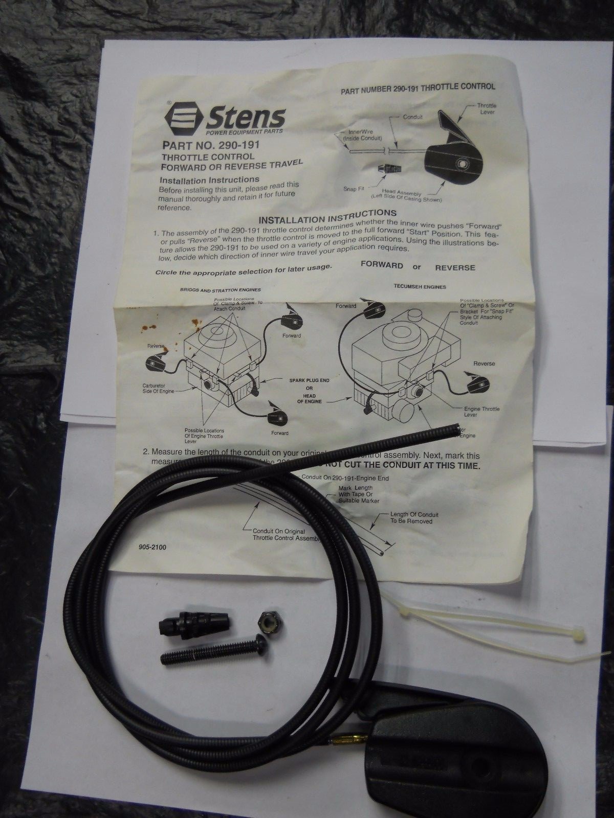 Forward or Reverse Throttle Control Kit Stens 290-191 (Obsolete) | eBay