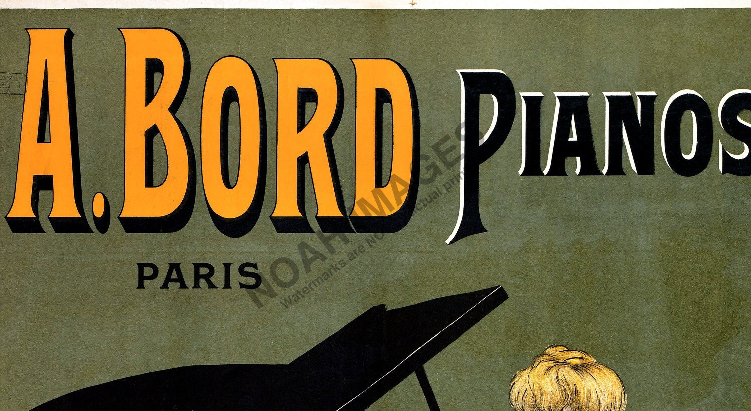 A Bord Pianos Paris vintage piano ad poster 16x24 | eBay