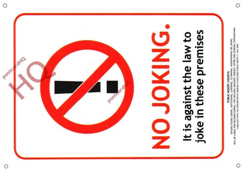 Picture Postcard, No Joking, No Smoking Sign Parody [Boomerang] | eBay