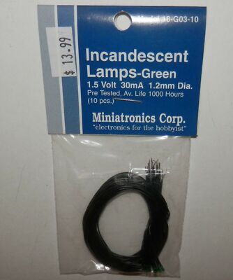 Miniatronics Incandescent Lamps - Green (10pcs) #18-G03-10 NIP | eBay