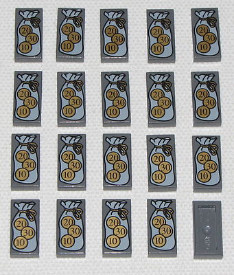 LEGO LOT OF 20 NEW 1 X 2 TILES WITH COIN MONEY BAGS PURSE PATTERN | eBay