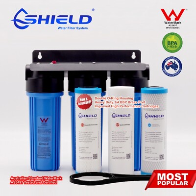Triple Whole House Water Filter System 10" x 2.5" 3 Stages Brass Port ...