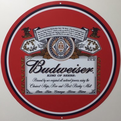 Budweiser 12 Inch Round Classic Beer Sign | eBay