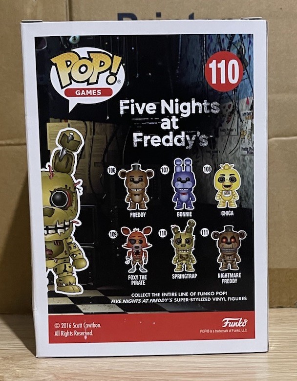 Springtrap #110 Funko Pop! Five Nights at Freddy's Vinyl Figure GITD | eBay