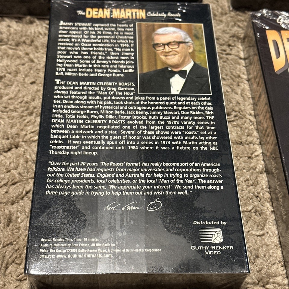 Lot of (7) Dean Martin VHS Tapes Greg Garrison Celebrity Roasts NEW ...