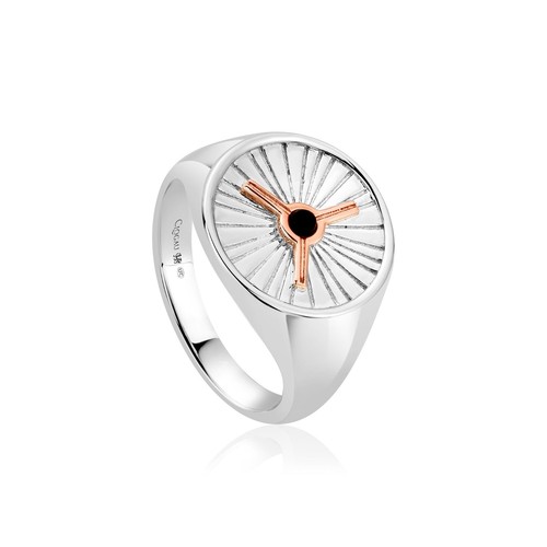 Clogau Silver & 9ct Rose Gold Yr Wyddfa Summit Signet Ring Size Q £130 ...