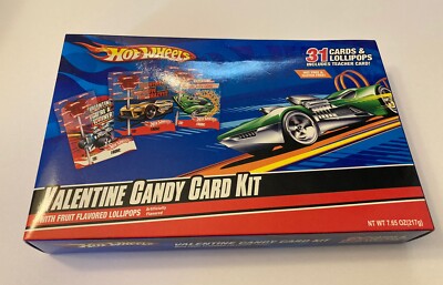 Hot Wheels Valentine Candy Card Kit 31 Cards & EXPIRED Lollipops Dented ...