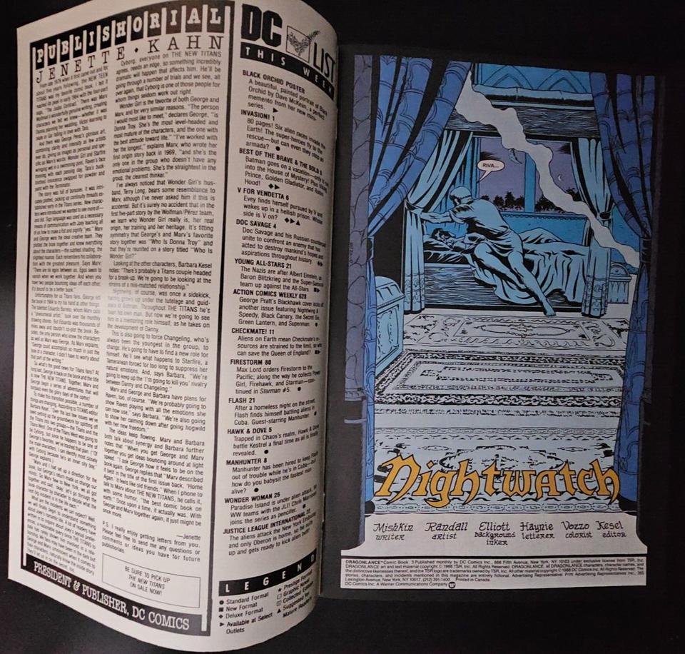 DRAGONLANCE No. 3 DC Comics with TSR Dan Mishkin Randy Elliott RAW 1988 ...