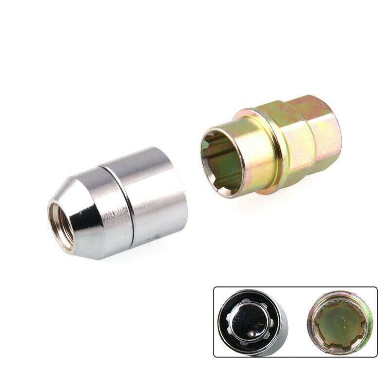 4+1 STEEL WHEEL LOCKS Nut M12x1.5 CHROME LOCKING LUG NUTS For Mounting ...