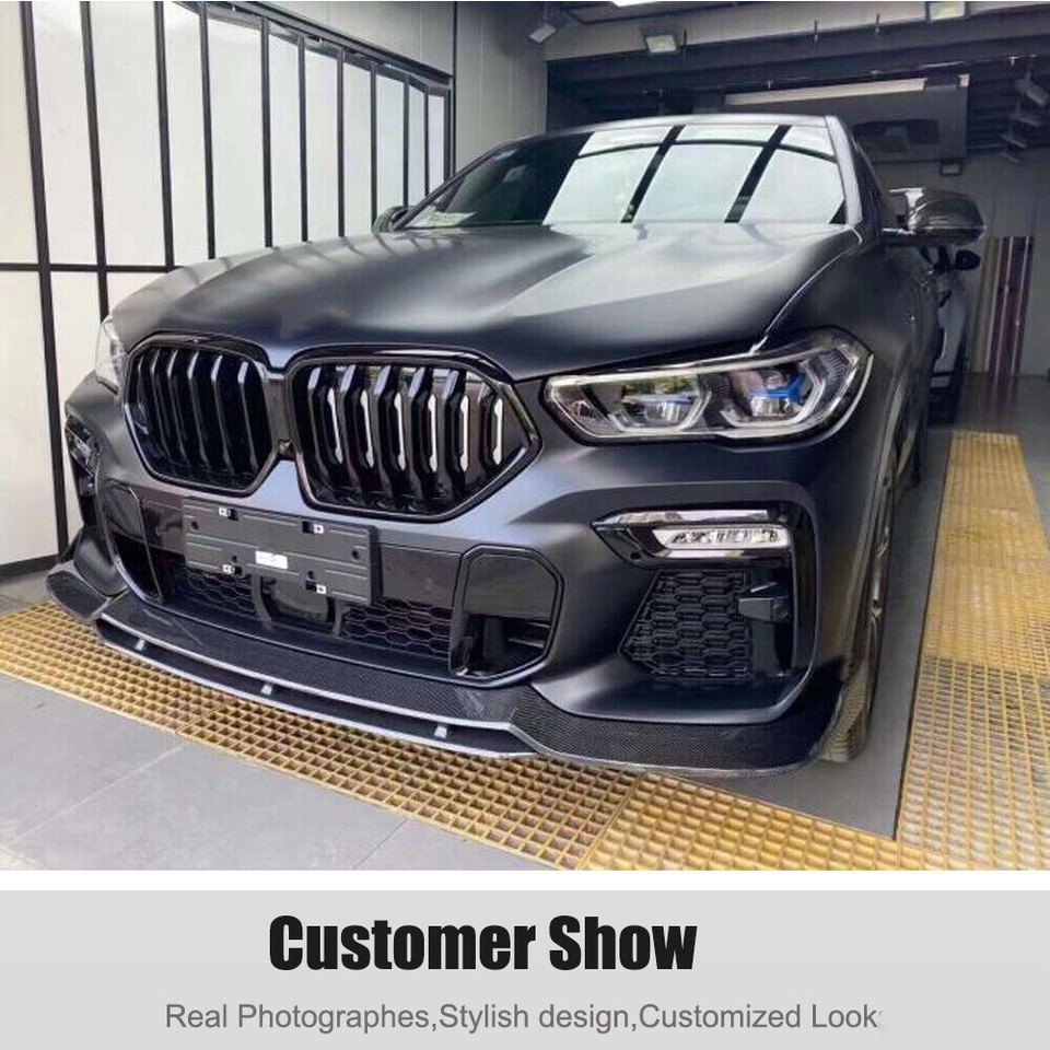 Fit For BMW X6 G06 M Sport 2020-2023 Real Carbon Fiber Front Bumper Lip ...