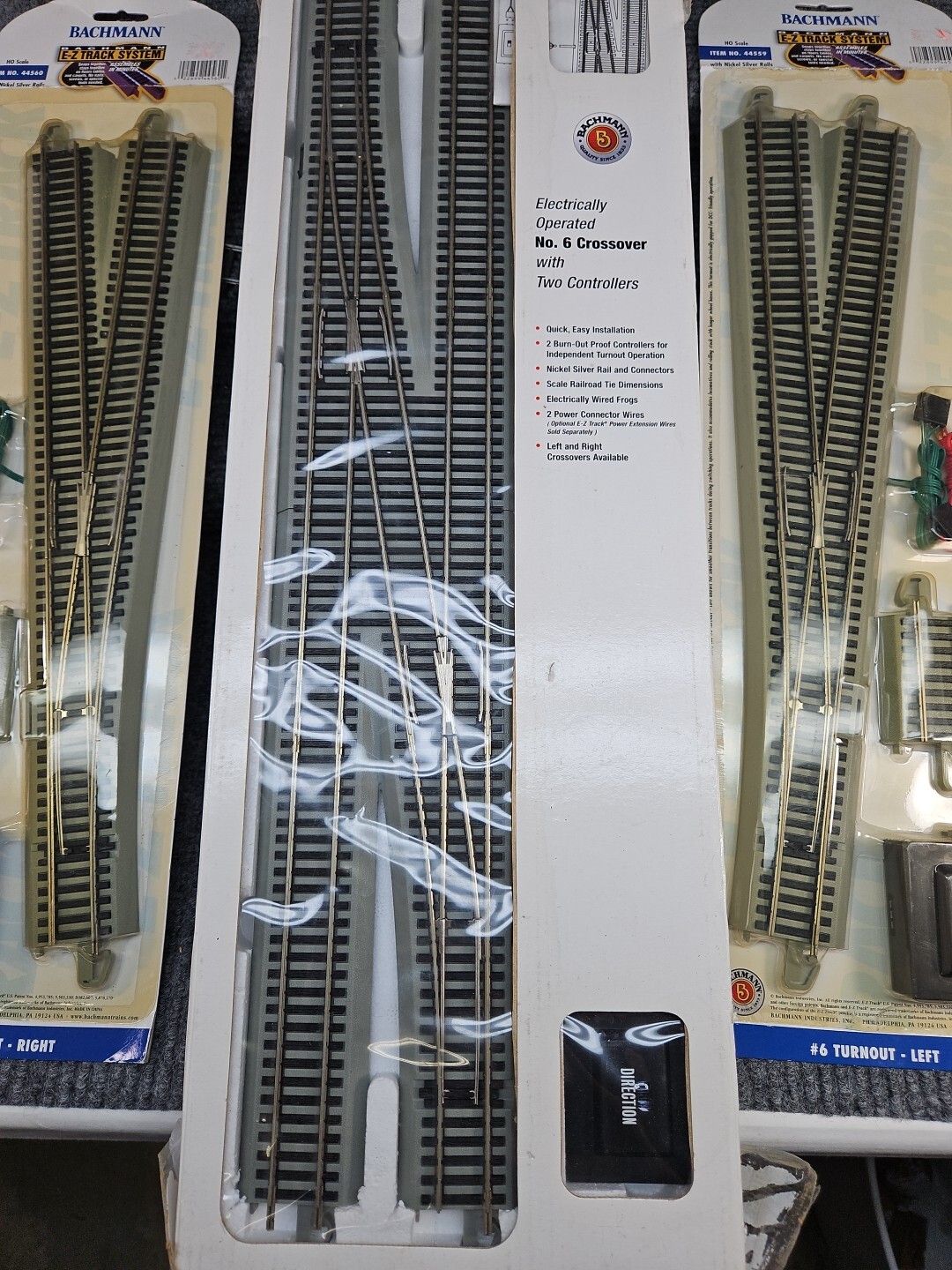 Bachmann EZ-Track Lot #6 Crossover & Turnouts w/ Nickel Silver Rails HO ...