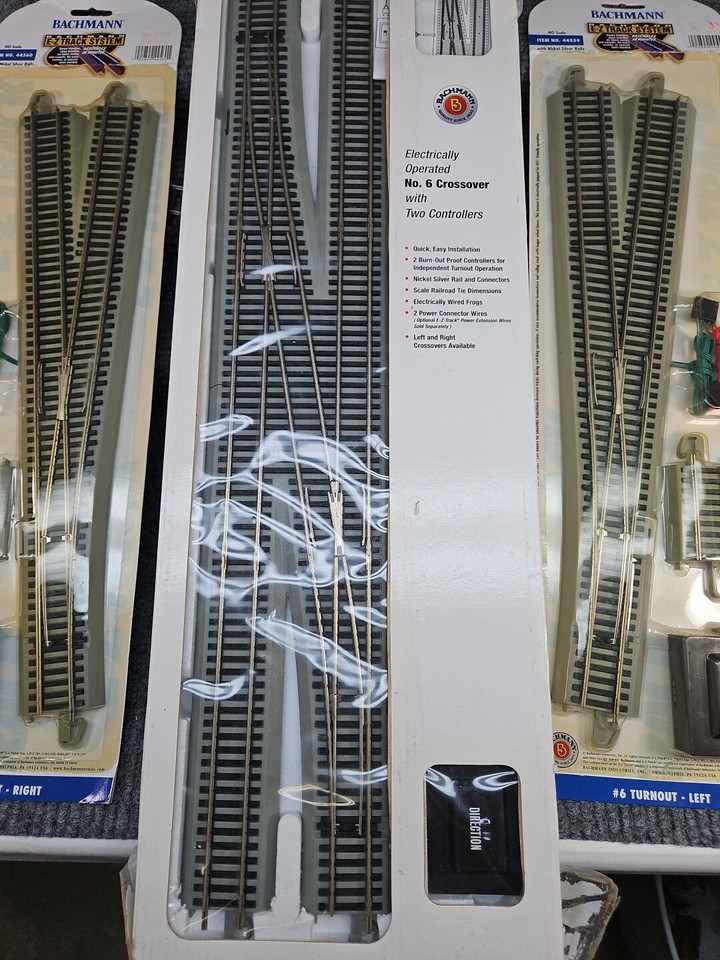 Bachmann EZ-Track Lot #6 Crossover & Turnouts w/ Nickel Silver Rails HO ...