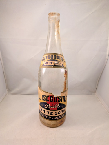 early paper label Wisconsin's Pride White Soda Milwaukee Wis. 1pt 8 oz ...
