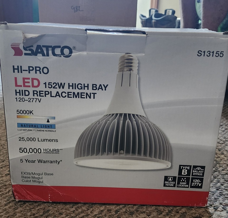 Satco LED 152 W High Bay HID Replacement •light•bulb•industrial | eBay