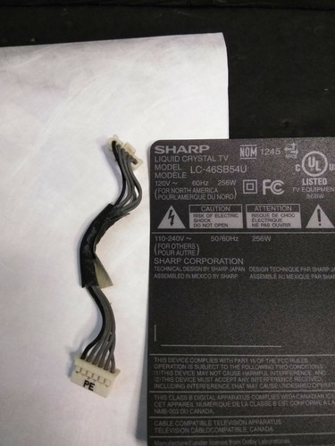 Sharp LC-46SB54U Cable Wire 6 pins PE/PE Power Supply Board to Analog ...