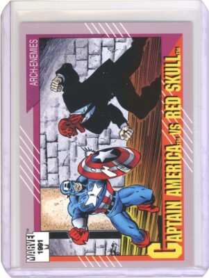 1991 Impel Marvel Universe Series II #115 Captain America vs Red Skull ...
