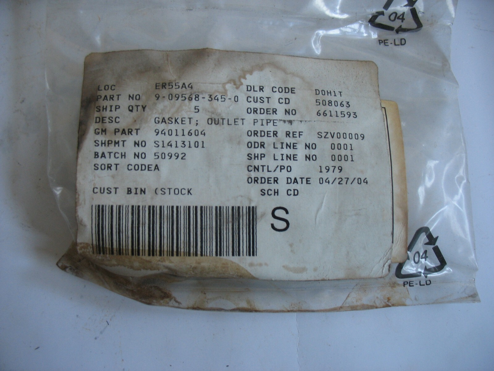 5 New OEM GM Radiator 94011604 Engine Coolant Outlet Seal Gasket O-Ring ...