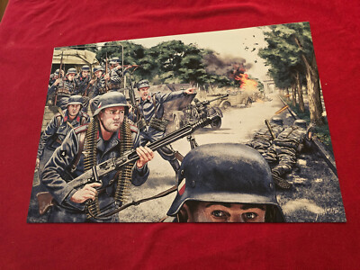 THIRD REICH LUFTWAFFE STEEL HELMET SOLDIERS w MG German Poster Print ...