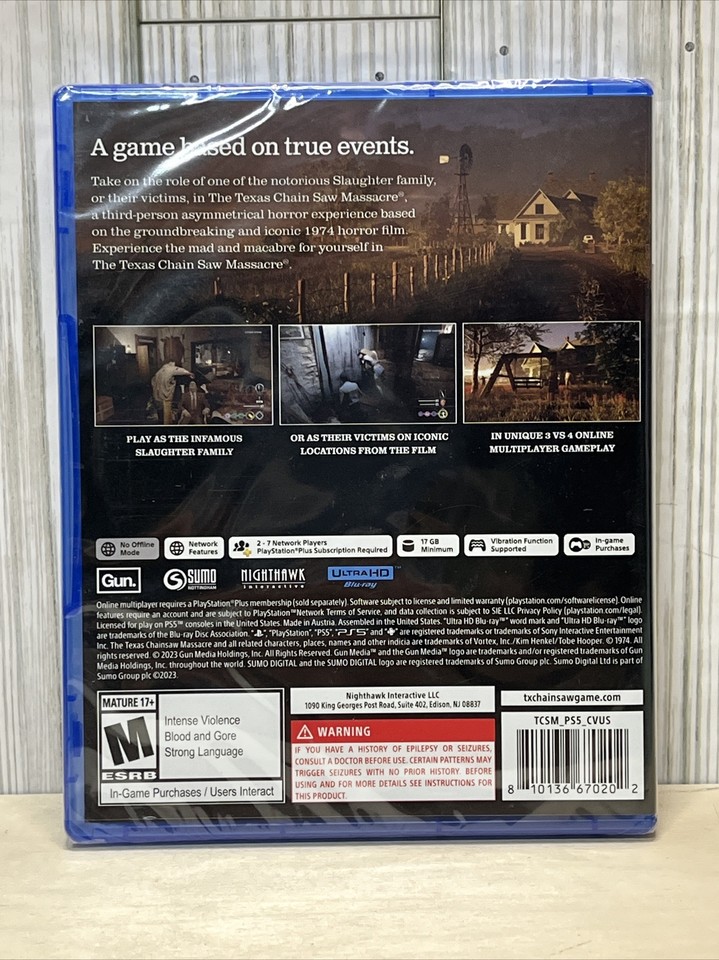 THE TEXAS CHAIN SAW MASSACRE PS5 PLAYSTATION 5 US LAUNCH EDITION POSTER ...