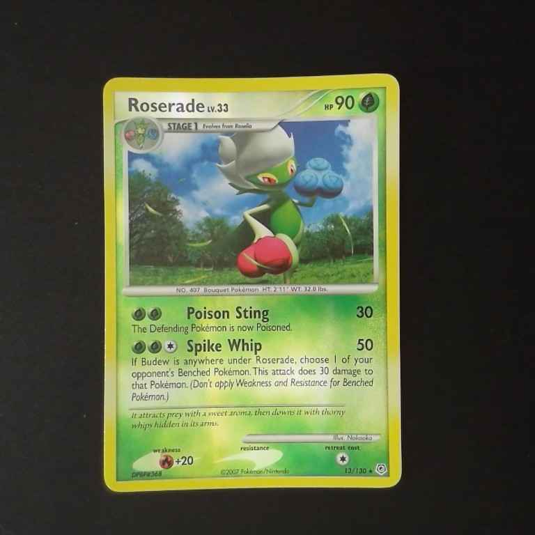 Roserade 13/130 DIAMOND & PEARL Pokemon Card Reverse Holo Rare 091018 ...