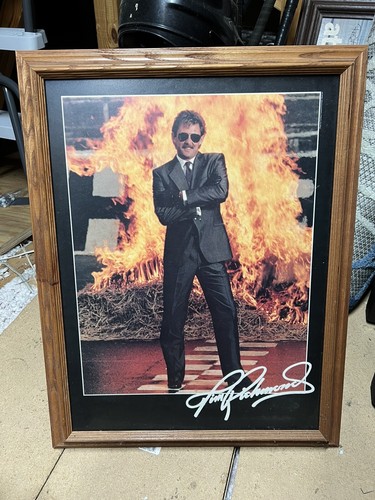 Rare Tim Richmond Vintage Framed Poster Standing In Front Of Fire | eBay