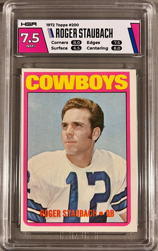 ROGER STAUBACH 1972 TOPPS FOOTBALL #200 ROOKIE CARD HGA 7.5 | eBay