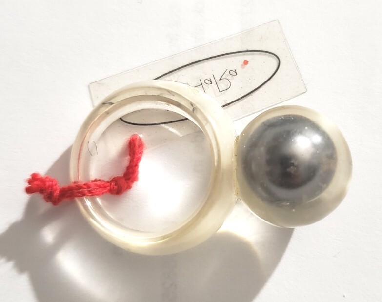 Pearl resin ring, statement ring, black, size 5.5, high quality | eBay