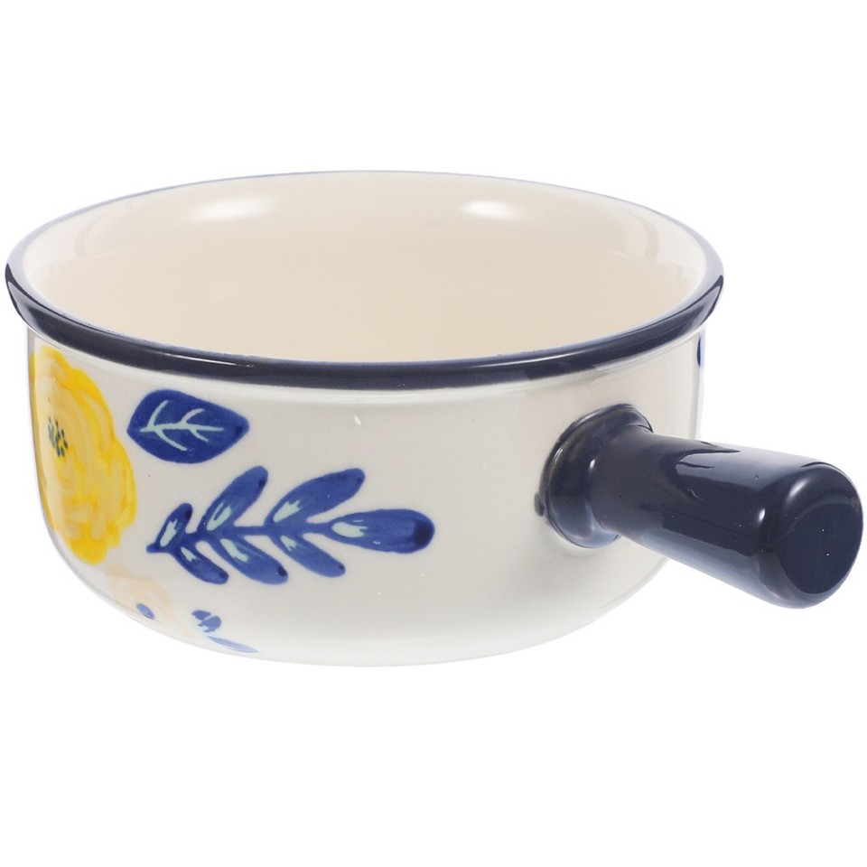 1Pc Handle Milk Instant Noodle Pot Ceramic Soup Milk Pot Breakfast Bowl ...