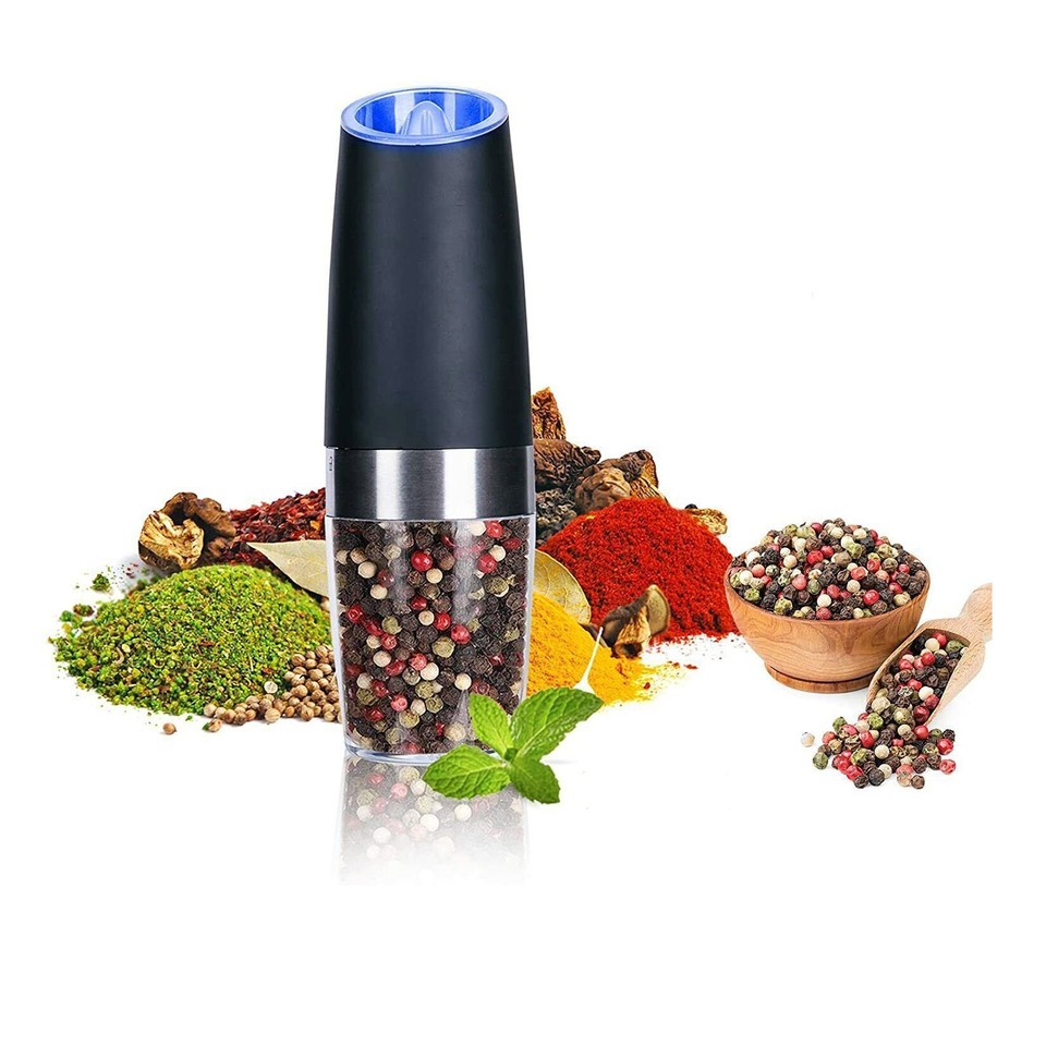 2x Gravity Electric Salt and Pepper Grinder Set Automatic Pepper ...