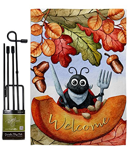 Hungry Ladybug Garden Flag - Set with Stand Fall Harvest & Autumn ...