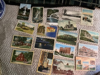 Big Lot ~50 Vintage US Postcards w/ 1 Cent Stamps Linen Early Posted ...