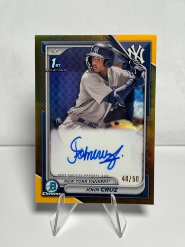 2024 Bowman Chrome JOHN CRUZ AUTOGRAPH AUTO GOLD REFRACTOR #'d /50 ...