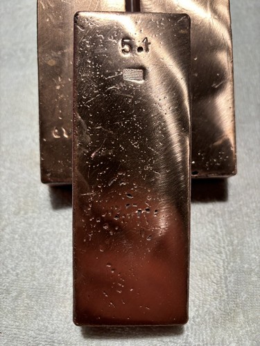 10 Lbs + Hand Poured/Polished Copper Bar, Consists Of Two 5 Lb ...