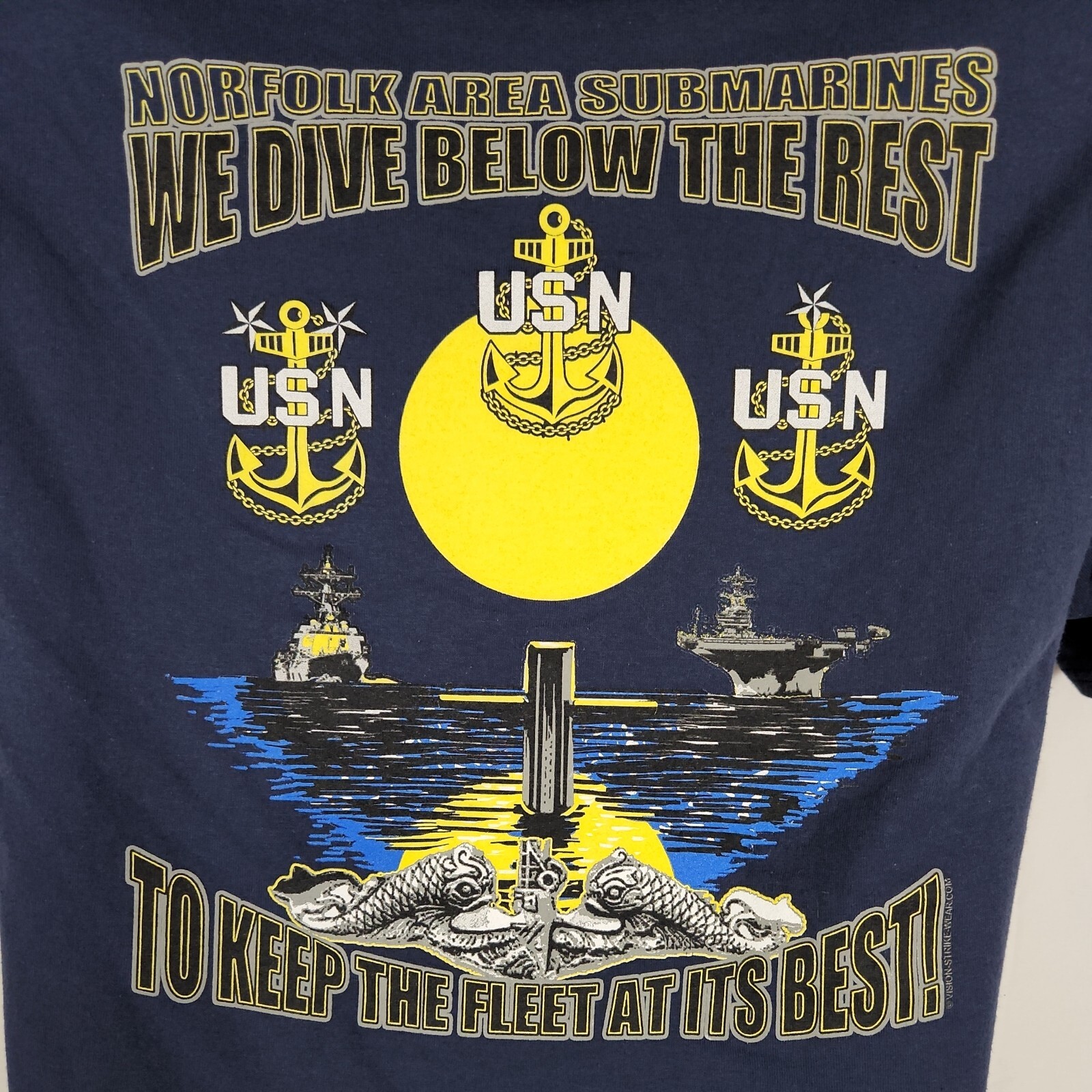 Norfolk Area Submarines USN US United States Navy T-Shirt Men's Size M ...