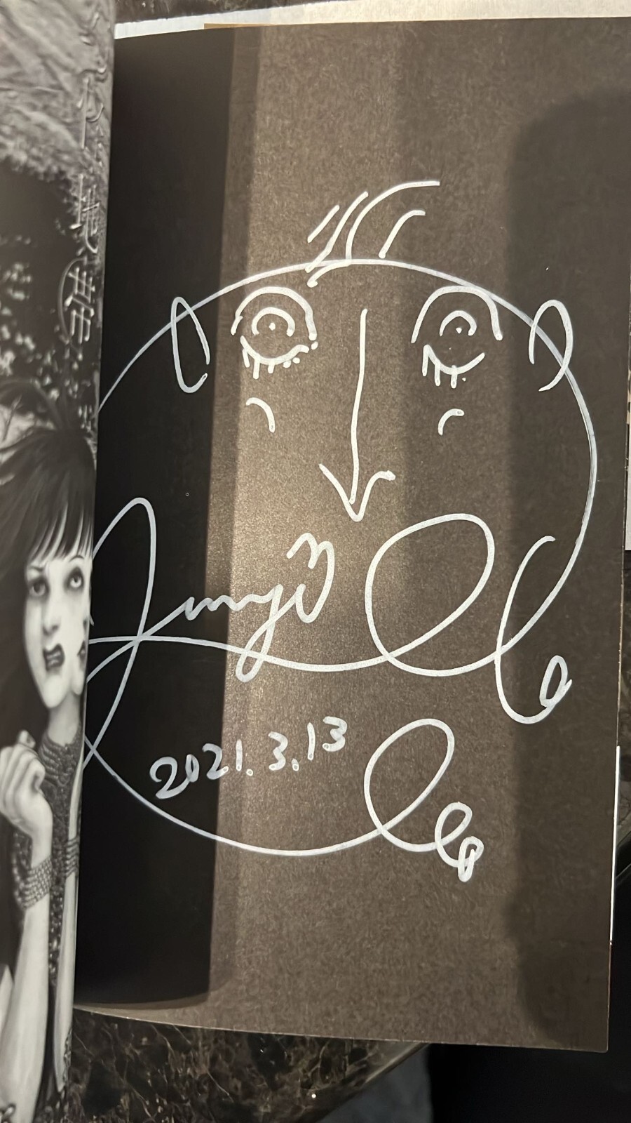 Junji Ito Signed Sketch Autographed book "Love Affair of the Dead ...