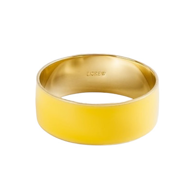J CREW Wide Hand Enameled Bangle bracelet #88466 Lemon Gimlet | eBay