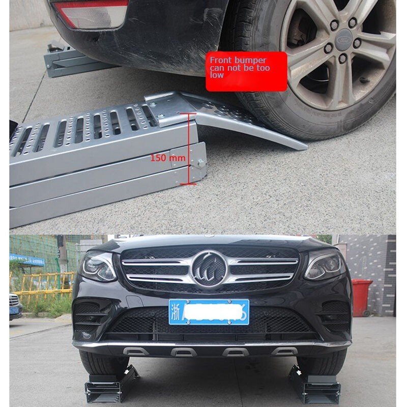 Folding Aluminum Lawn Garden Car Ramp Car Short Bed with Tri-Fold Ramp ...