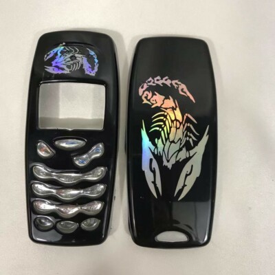 Nokia 3315 Housing Cover Front Back and Keypad, Color Black Scorpion ...